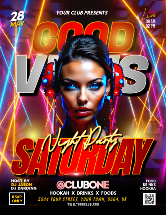 Plantilla de Black Saturday Night Party Flyer Flyer (us Letter ...