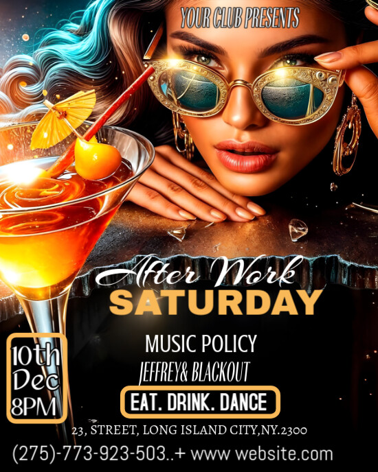 Black Saturday Party Vibes Design Instagram Portrait Modelo | PosterMyWall