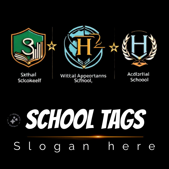 Plantilla de Black School Tags Logo | PosterMyWall