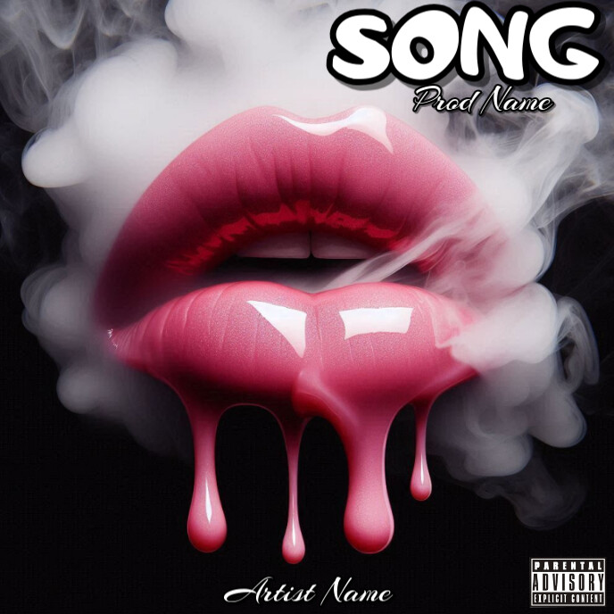Black Sexy Dripping Lips Mixtape Album Artwork Album Cover Template ...