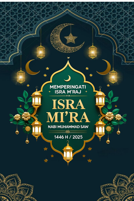 Black Shab-e- Miraj Poster- worship night-isra miraj template ...