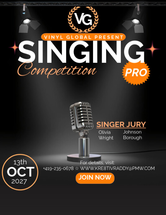 Copy of Black Singing Competition Flyer (us Letter) | PosterMyWall