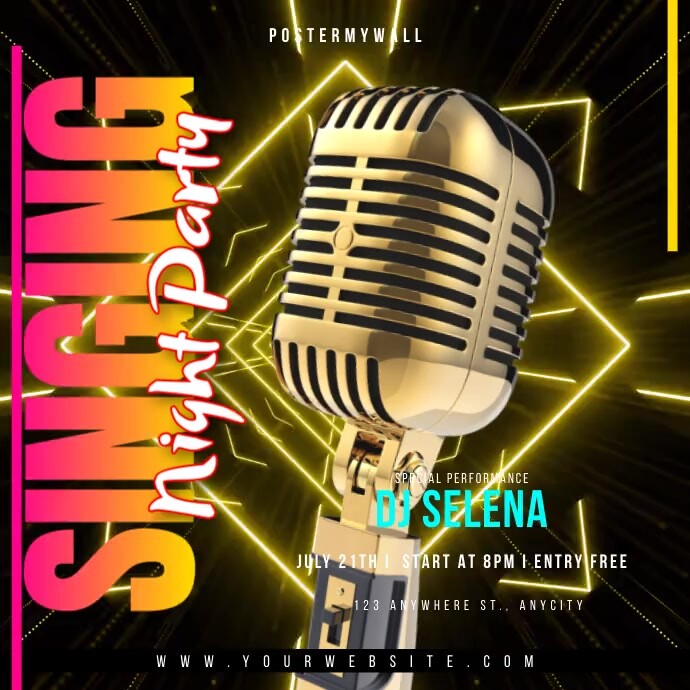 Black Singing Party Pos Instagram Template | PosterMyWall