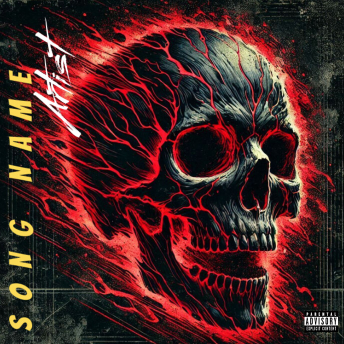 Black Skull Album Cover Template | PosterMyWall