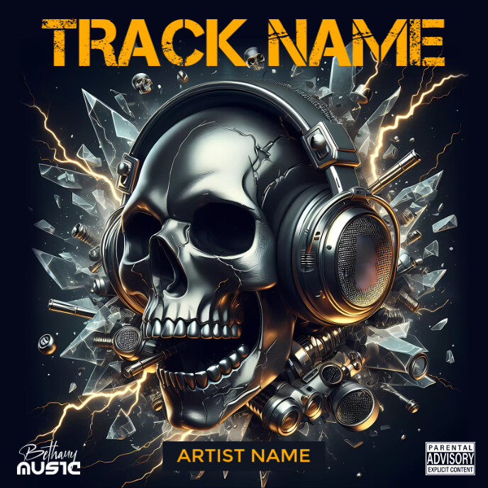 Black Skull Rock Album, Music, Song Cover Template | PosterMyWall
