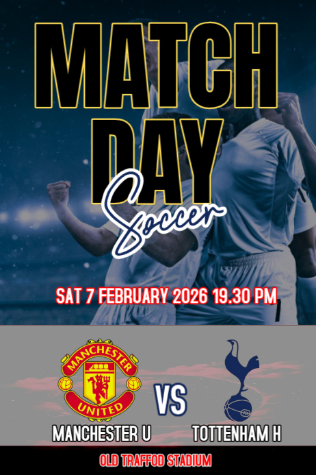 Black Soccer Match Poster Template | PosterMyWall