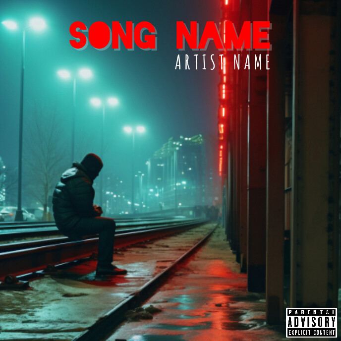 Black Song Name Album Cover Modelo | PosterMyWall