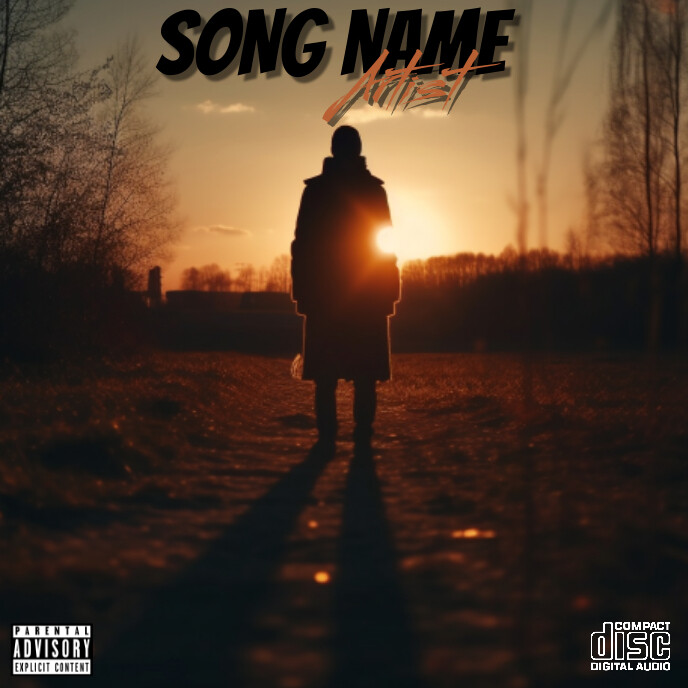 Black Song Name Album Cover Template | PosterMyWall