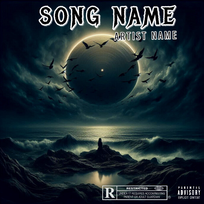 Black Song Name Album Cover Template | PosterMyWall