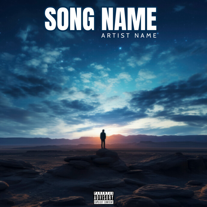Black Song Name Album Cover Template | PosterMyWall