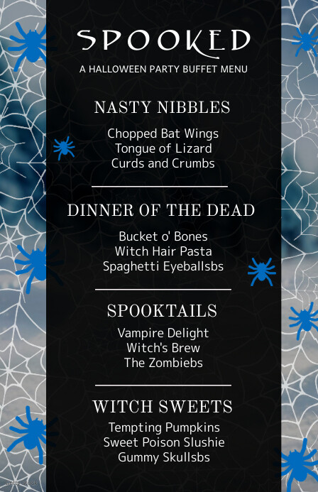 Black Spooky Halloween Menu Template | PosterMyWall