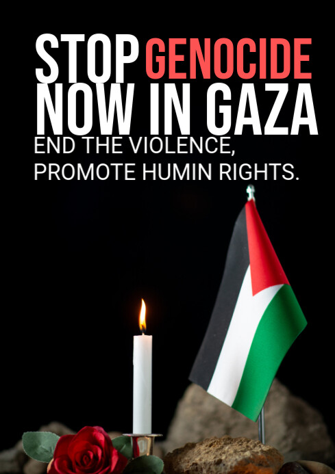 Copy of Black Stop Genocide In Gaza A4 | PosterMyWall