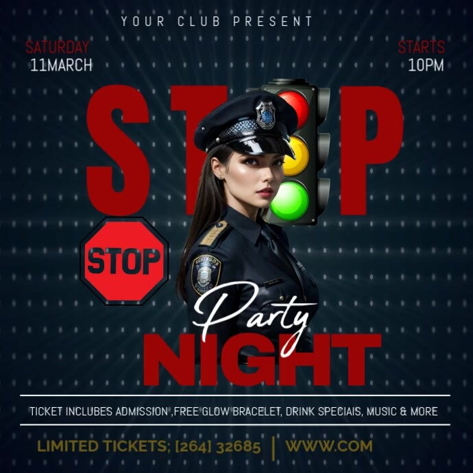 Copy of Black Stop Light Party Flyer, Stoplight Party Flyer, Traffic ...