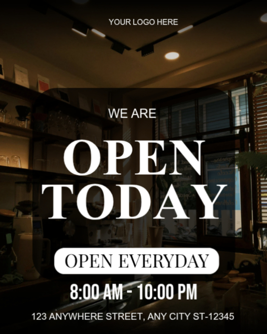 Black Store Opening Announcement Instagram Portrait Template | PosterMyWall