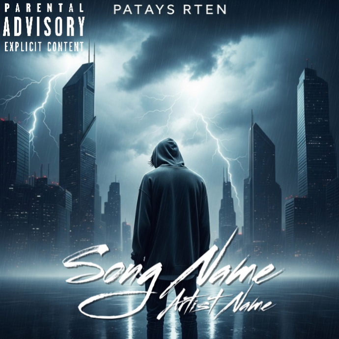 Black Storm City Album Cover Template | PosterMyWall