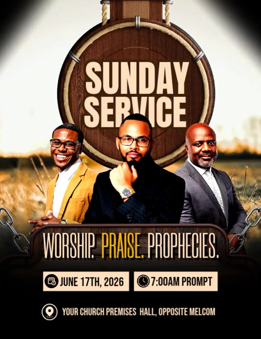 Black Sunday Service Flyer Video Template | PosterMyWall