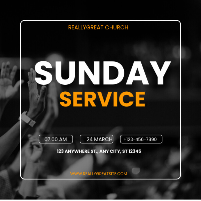 Black Sunday Service Instagram Post Template | PosterMyWall