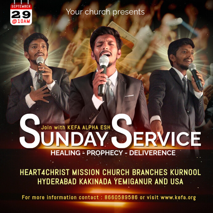 Black Sunday Service Instagram Post Template | PosterMyWall