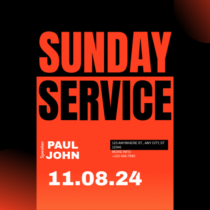Black Sunday Service Instagram Post Template | PosterMyWall