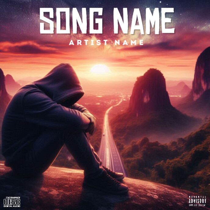 Plantilla de Black Sunset Song Mixtape Album Cover Art Album Cover ...