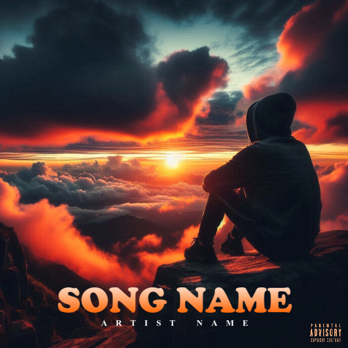 Black Sunset Song Mixtape Cover Artwork Template Album Cover | PosterMyWall