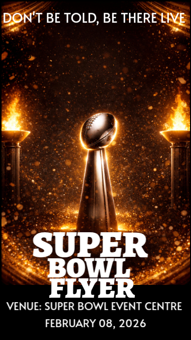 Black Super Bowl Event Instagram Story 2026 Template | PosterMyWall