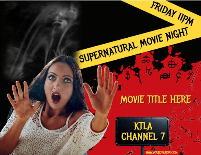 Black Supernatural Or Horror Movie Night Promo Ad Flyer (us Letter) Template | PosterMyWall