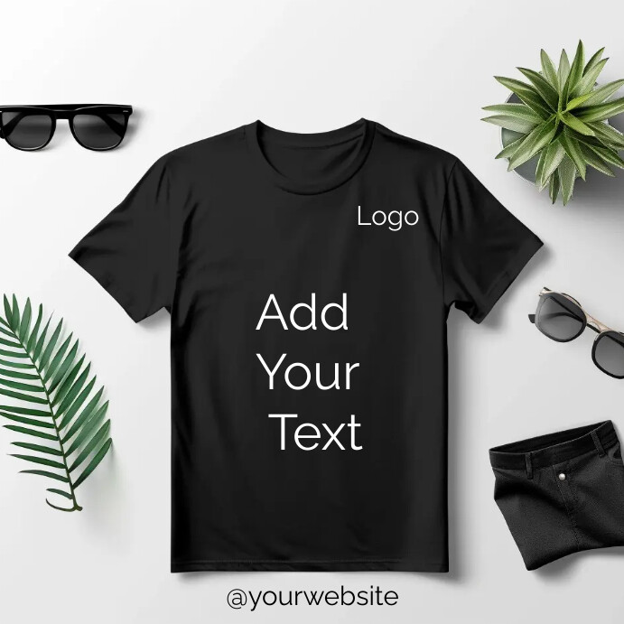 Black T-shirt Mockup Template | PosterMyWall