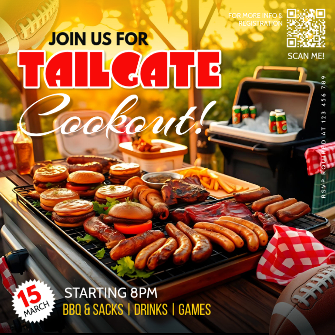 Plantilla de Black Tailgate Cookout Event Instagram Post | PosterMyWall