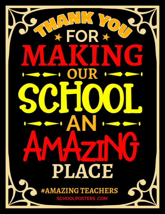 Plantilla de Black Teacher Apprecian Poster Flyer (us Letter ...