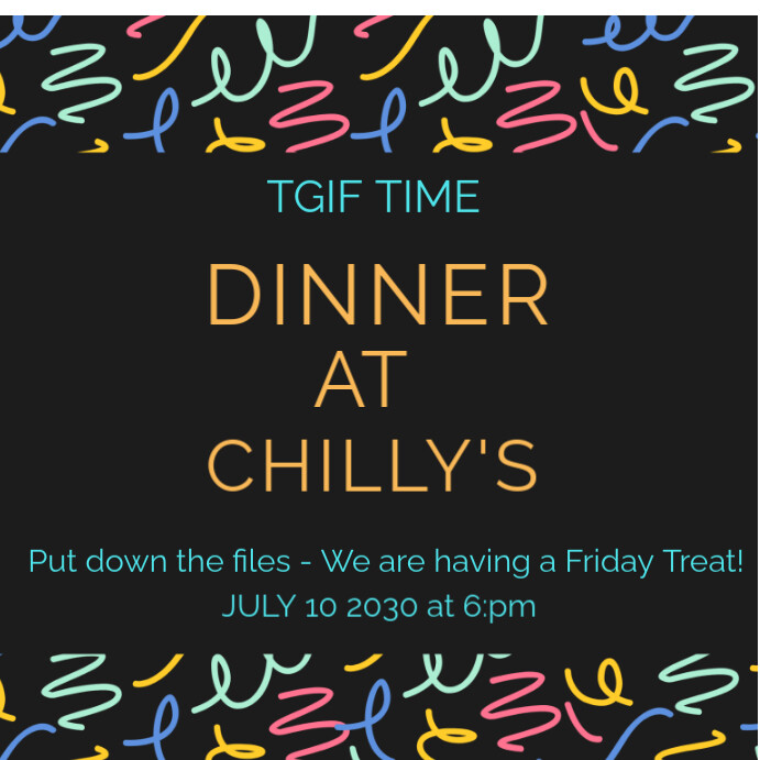 Black TGIF dinner chilly party Template | PosterMyWall