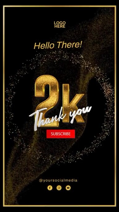 Black Thank You For Subscribe Instagram Reel Template | PosterMyWall