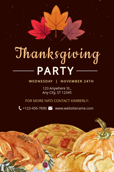 Plantilla de Black Thanksgiving Party Poster | PosterMyWall