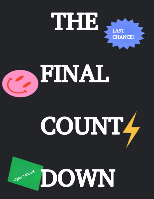Copy of Black The Final Count Down Flyer (us Letter) | PosterMyWall