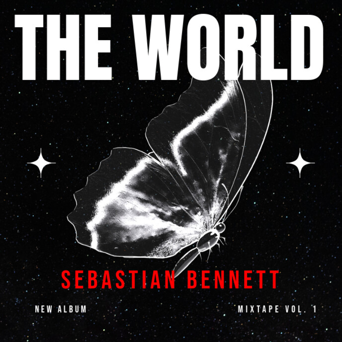 Black The World Album Cover Templat | PosterMyWall