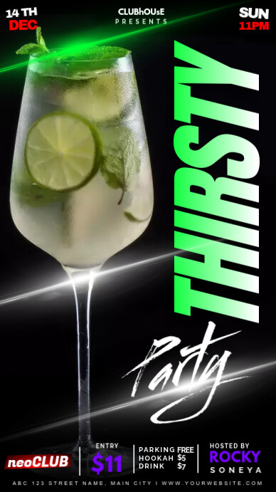 Plantilla de Black Thirsty Party Instagram Story | PosterMyWall