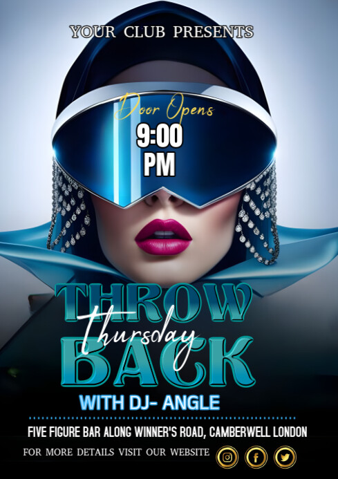 Black Throw Back Thursday Flyer A4 Template | PosterMyWall