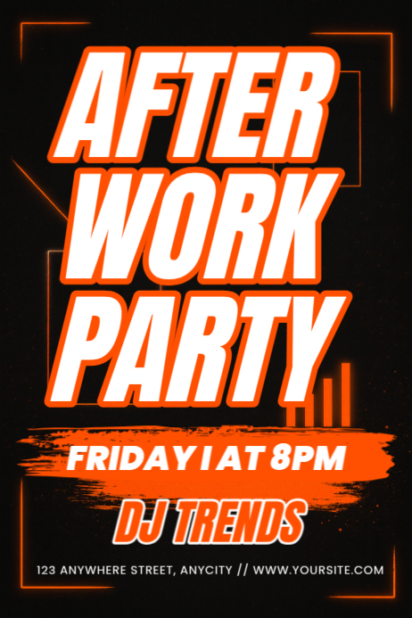 Black Tipografi After Work Party Poster Template | PosterMyWall