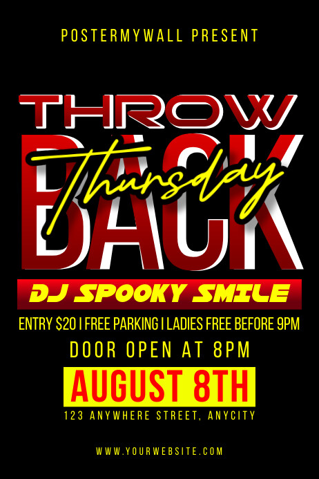 Black Tipografi Throw Back Thursday Poster Template | PosterMyWall