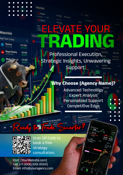 Black Trading Agency Promotion A4 Template | PosterMyWall