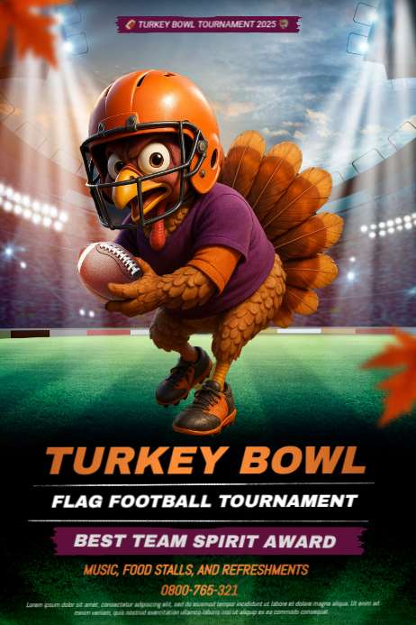 Black Turkey Bowl Poster Template | PosterMyWall