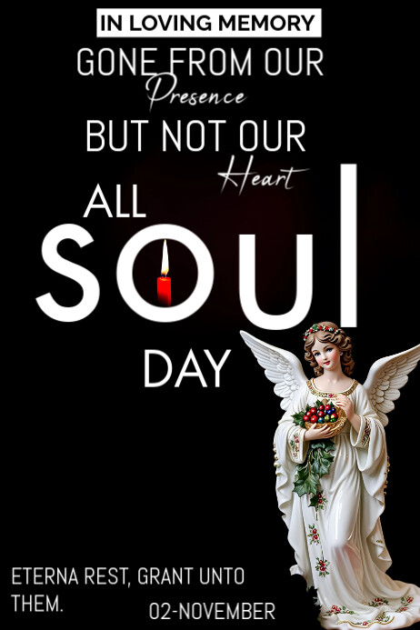 Black Typographic All Soul Day Poster Template | PosterMyWall