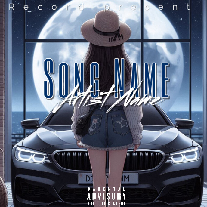 Black Typographic Alone Girl Car Song Mixtape Album Cover Template ...