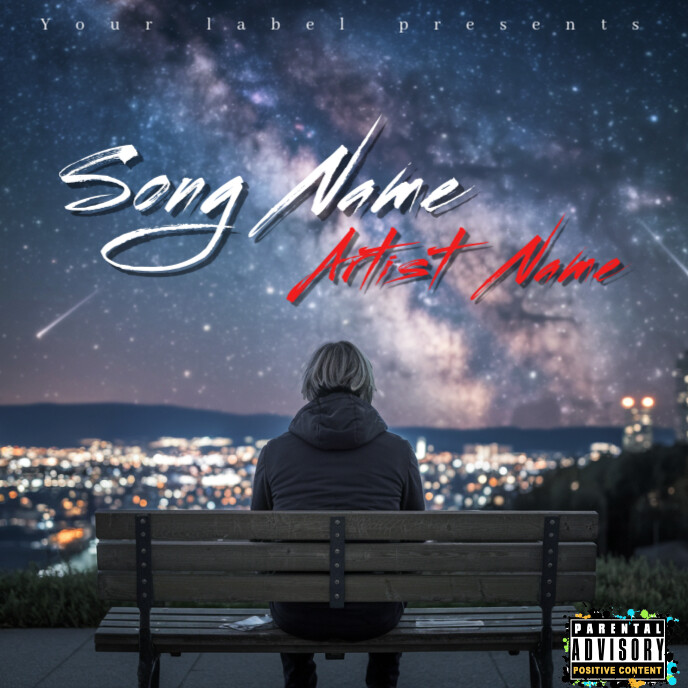 Black Typographic Alone Song Mixtape Album Cover Template | PosterMyWall