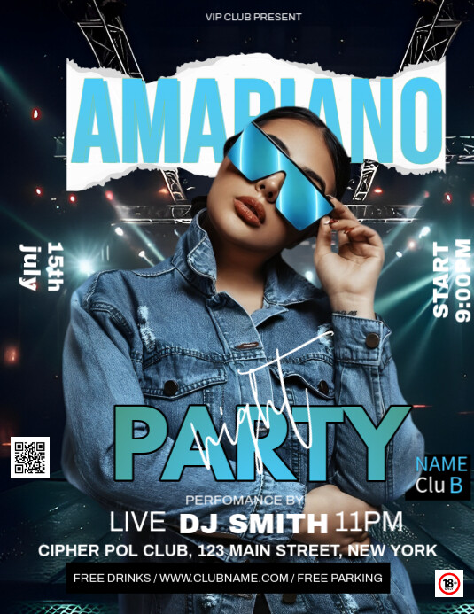Copy of Black Typographic Amapiano Party Night Flyer (us Letter ...