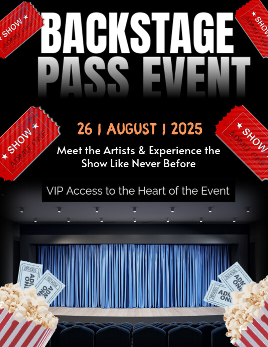 Black Typographic Backyardstate Pass Event Flyer (us Letter) Template ...