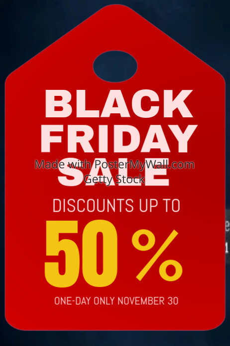 Plantilla de Black Typographic Black Friday Sale Poster | PosterMyWall
