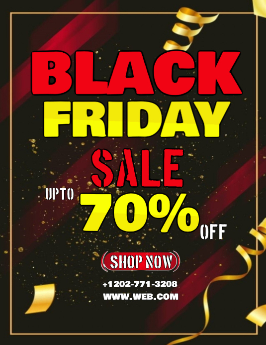 Copy of Black Typographic Black Friday Sales Off Design Flyer (us Letter) | PosterMyWall