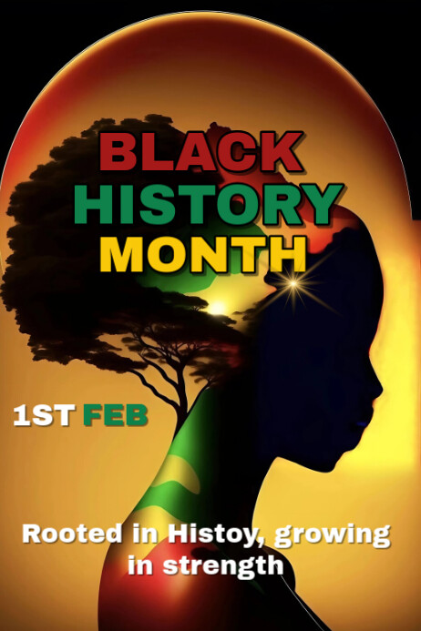 Black Typographic Black History Month Poster Template | PosterMyWall