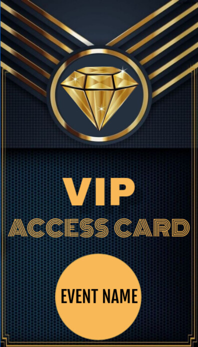 Black Typographic Black Luxury Vip Access Card Business Card Templat ...